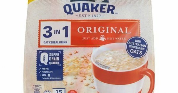 Quaker Original Oats 3 in 1 with Australian Wholegrain Oats 15 Sachets ...