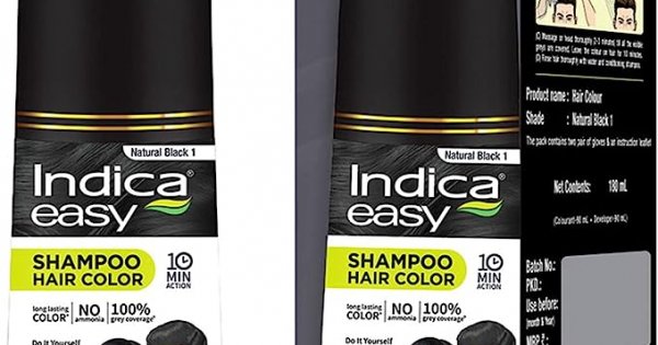 Indica Easy Shampoo Hair Color Natural Black Pump Pack 180ml